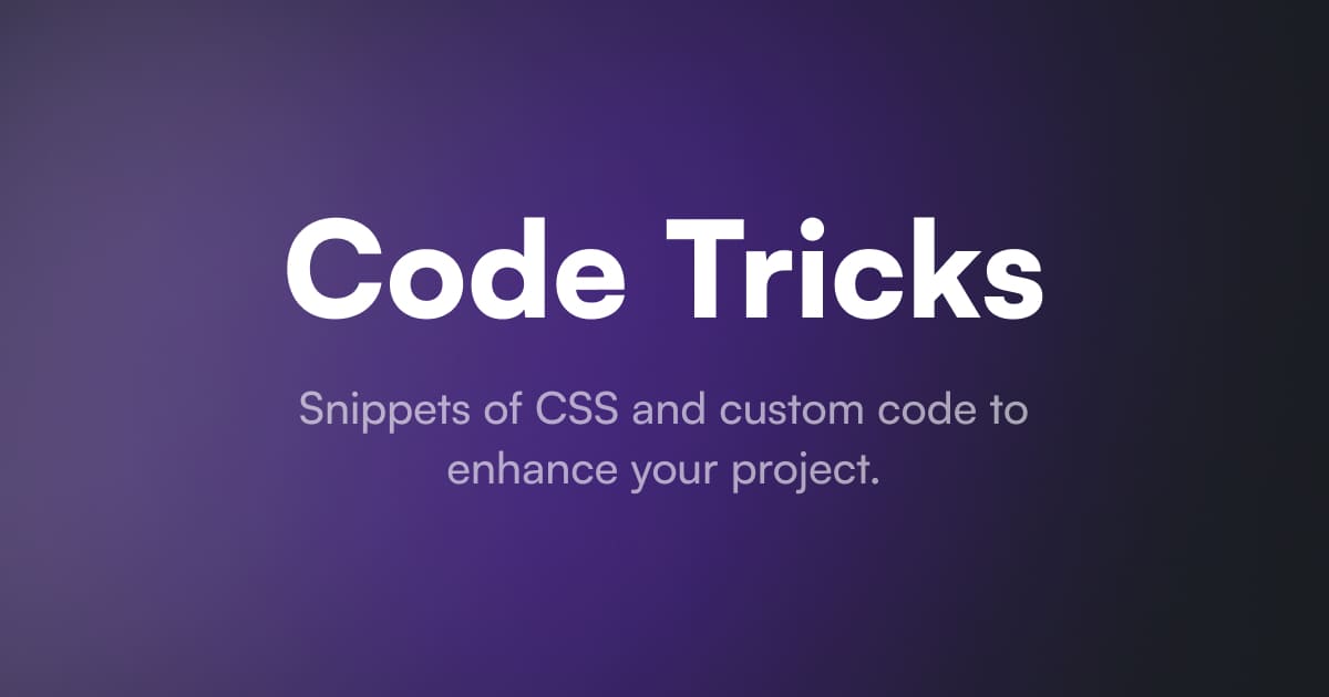 Code Tricks